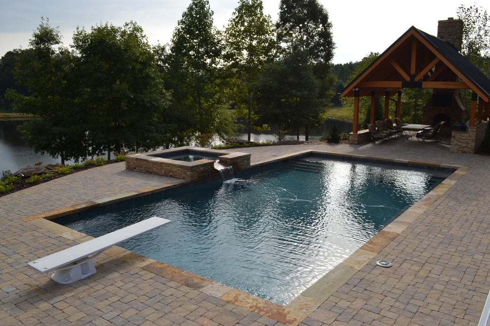 Swimming Pool with Hot Tub - Contemporary - Pool - Atlanta - by Pool Rx ...