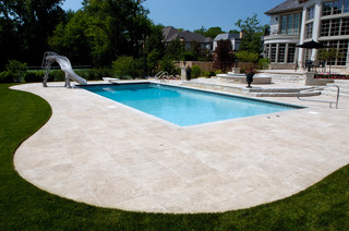 Swimming Pool with Separate Elevated Hot Tub - Traditional - Pool ...