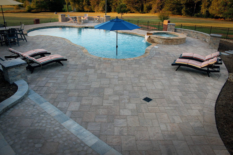 Techo-Bloc Paver Pool Deck - Pool - Charlotte - by All Seasons Ground ...
