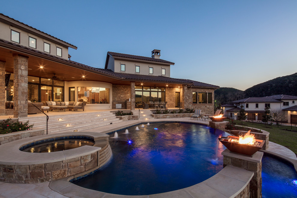 Texas Hill Country Lakehouse Plan #6260 - Mediterranean - Pool - Austin ...