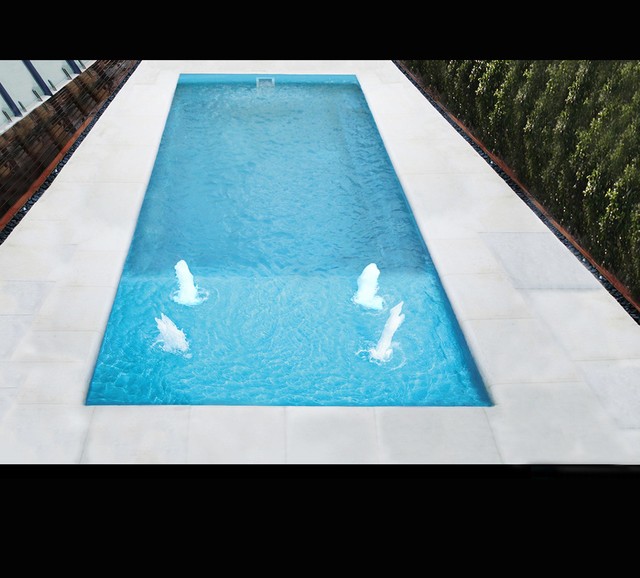 The Reflection With Splash Deck Coastal Swimming Pool And Hot Tub