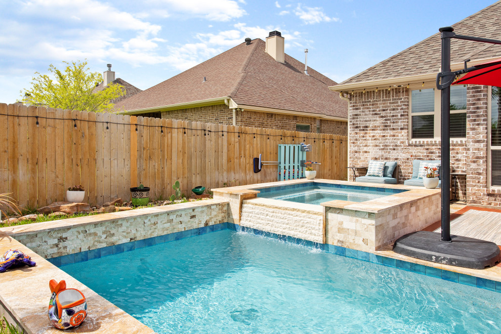 Tiered Spa Spillover and Geometric Pool - Pool - by Paradise Oasis ...