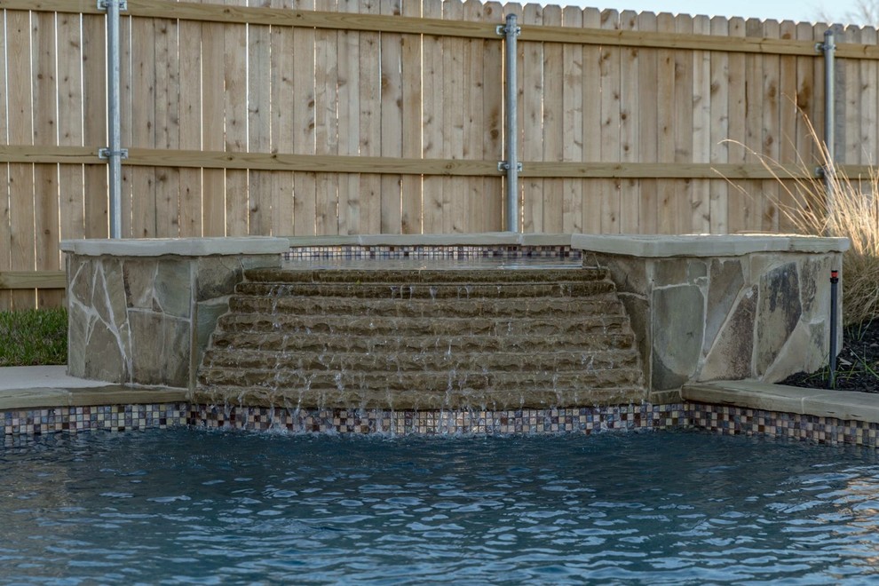 Tiered Spa Spillover - Rustic - Pool - Austin - by Paradise Oasis Pools ...