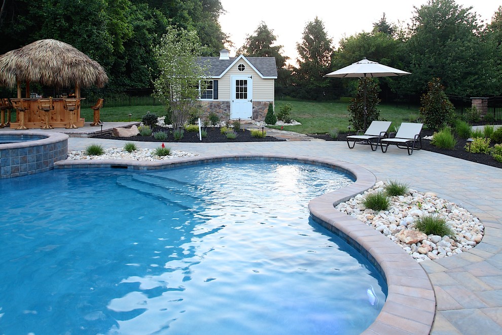 Tiki Bar Pool Plus - Traditional - Pool - Philadelphia - by Blue Haven ...