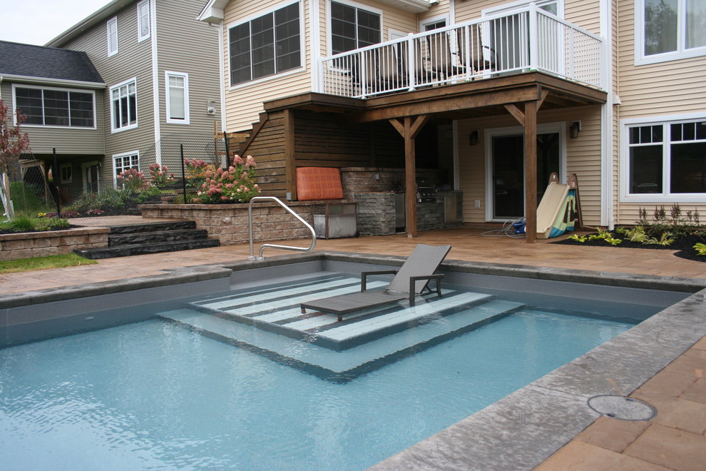 Tiled Tanning Ledge - Traditional - Pool - Other - by Waterworks Pools ...