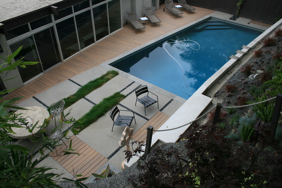 Timber Tech Composite pool deck. - Contemporary - Pool - Los Angeles ...