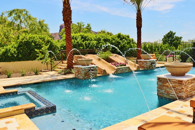 Timeless Elegance - Mediterranean - Swimming Pool & Hot Tub - Phoenix - by Guided Home Design ...