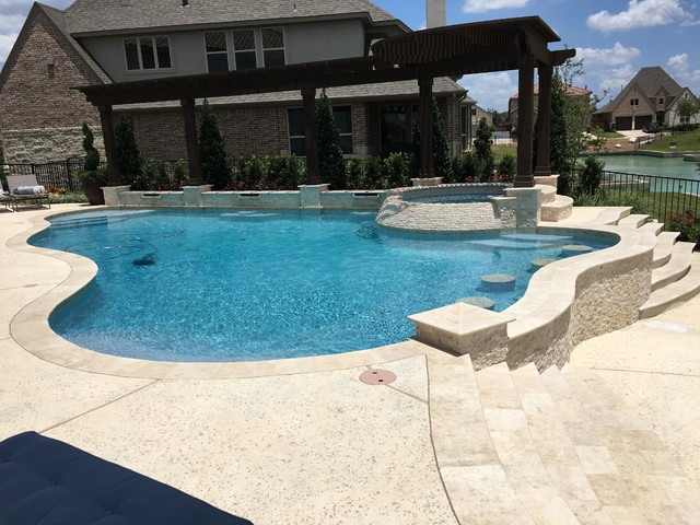 Towne Lake Multi-Level Design - Rustic - Swimming Pool & Hot Tub ...