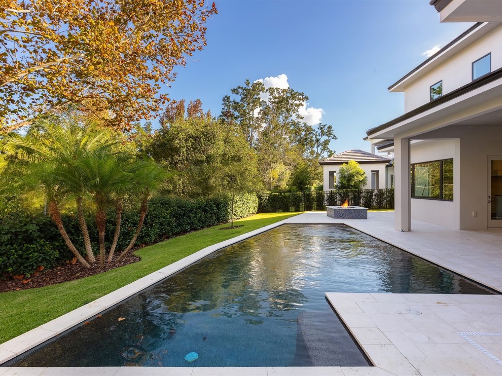 Transitional custom home in Winter Park Florida - Transitional - Pool ...