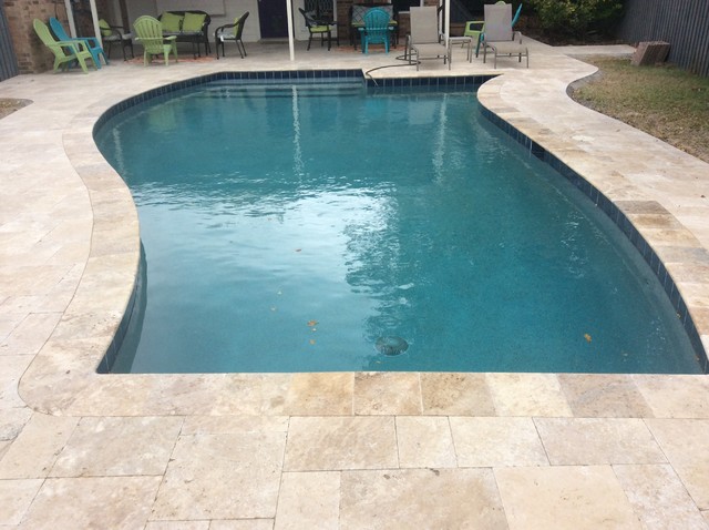 Travertine Coping, Travertine Pavers, Waterline Tile, Pool Resurface ...