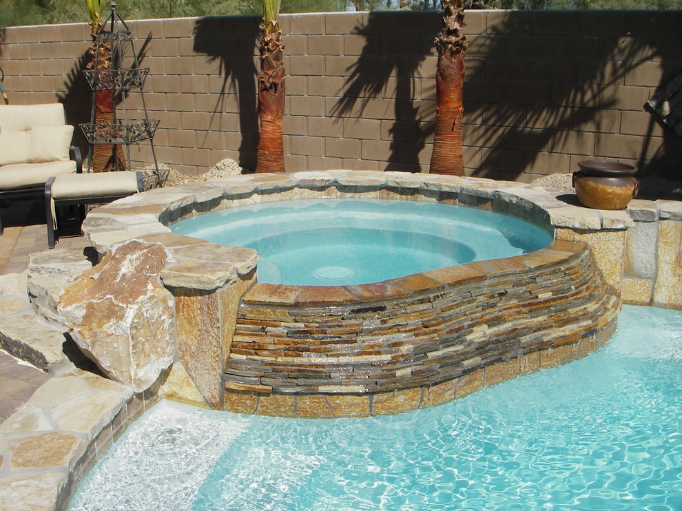 Tropical Desert Pool & Spa Retreat - Tropical - Pool - Orange County ...