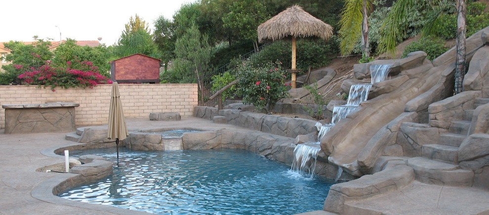 Tropical Rock swimming Pools - Traditional - Swimming Pool & Hot Tub ...