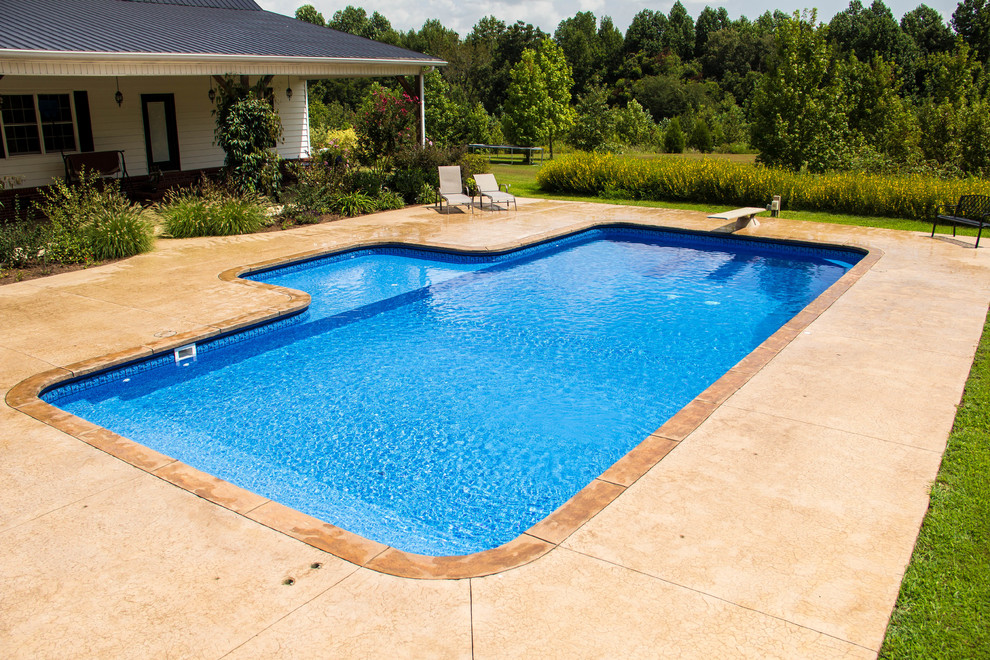 Troy, TN Rectangle with Sun Ledge - Traditional - Pool - Chicago - by ...