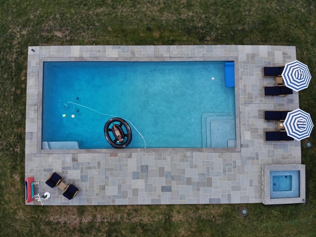 True Blue Thermal Blue stone Pool Deck - Contemporary - Pool - Newark ...