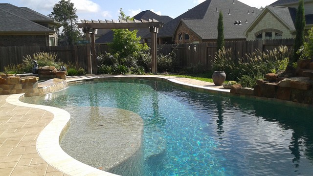 Tuscan landscape compliments a free form pool - Mediterraneo - Piscina ...