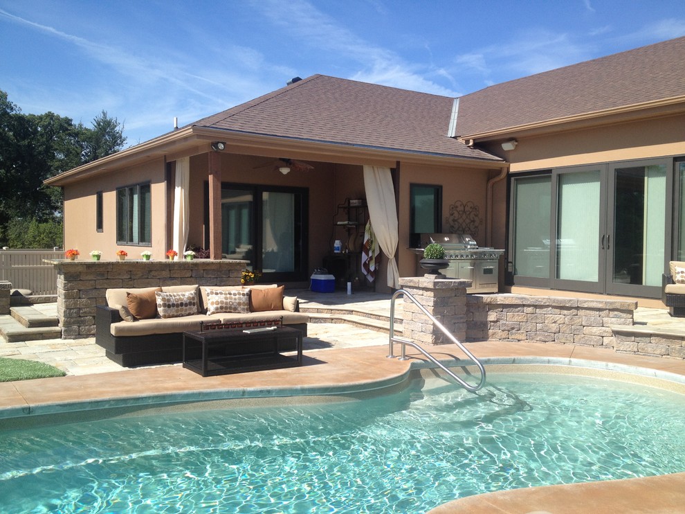 Tuscan Pool Renovation - Mediterranean - Pool - Omaha - by Hardscape ...