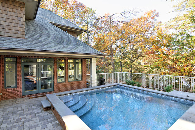 Two Story Brick Home & Addition with Pool - Contemporary - Pool - Other ...