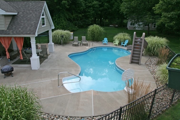 Unique Mountain Lake Inground Pool with Slide - Pool - Boston - by ...