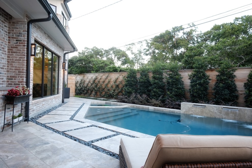 Upscale Contemporary with Traditional Facade - Contemporary - Pool ...