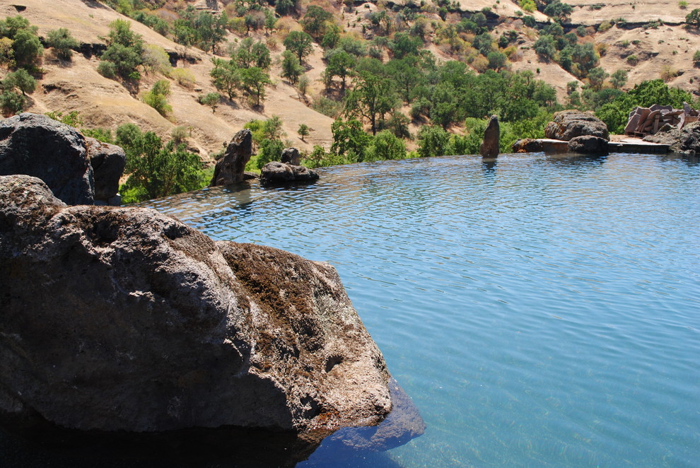 Vanishing Edge Rock Boulder Pool - Traditional - Pool - San Francisco ...