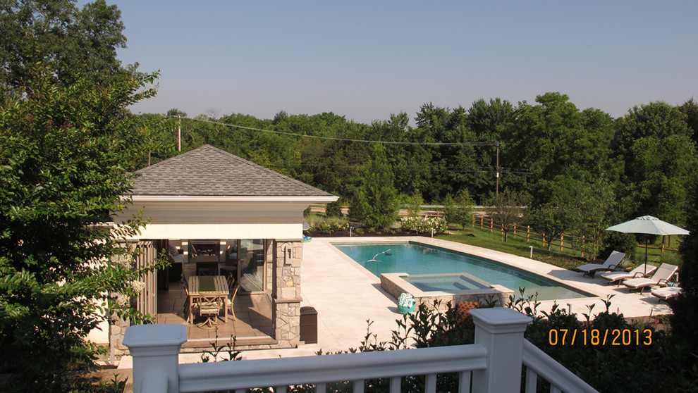 View to Outdoor Living Complex - Contemporary - Pool - Philadelphia ...