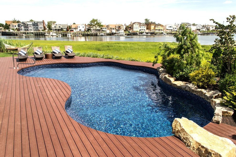 Vinyl Pool and Surround - Beach Style - Pool - New York - by Deck and ...