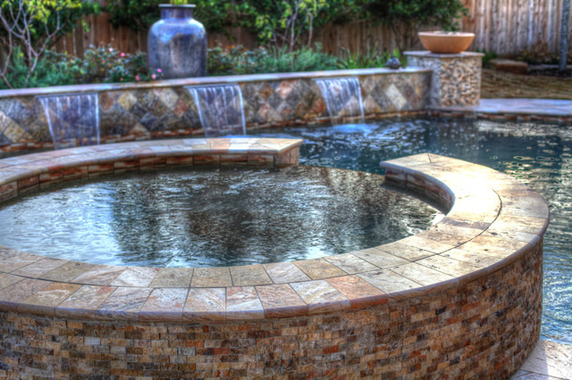 Walk-in Pool - Mediterranean - Pool - Houston - by Absolutely Outdoors ...