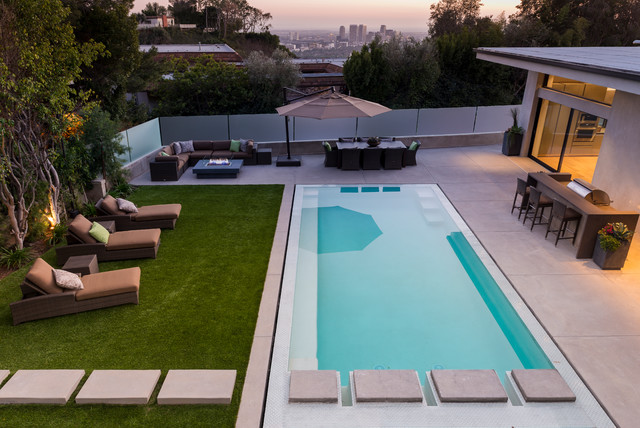 Wallace Ridge Beverly Hills luxury home modern pool terrace for outdoor ...