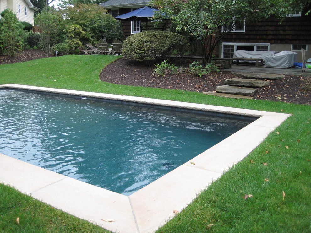 West Caldwell Concrete Pool - Traditional - Pool - New York - by ...