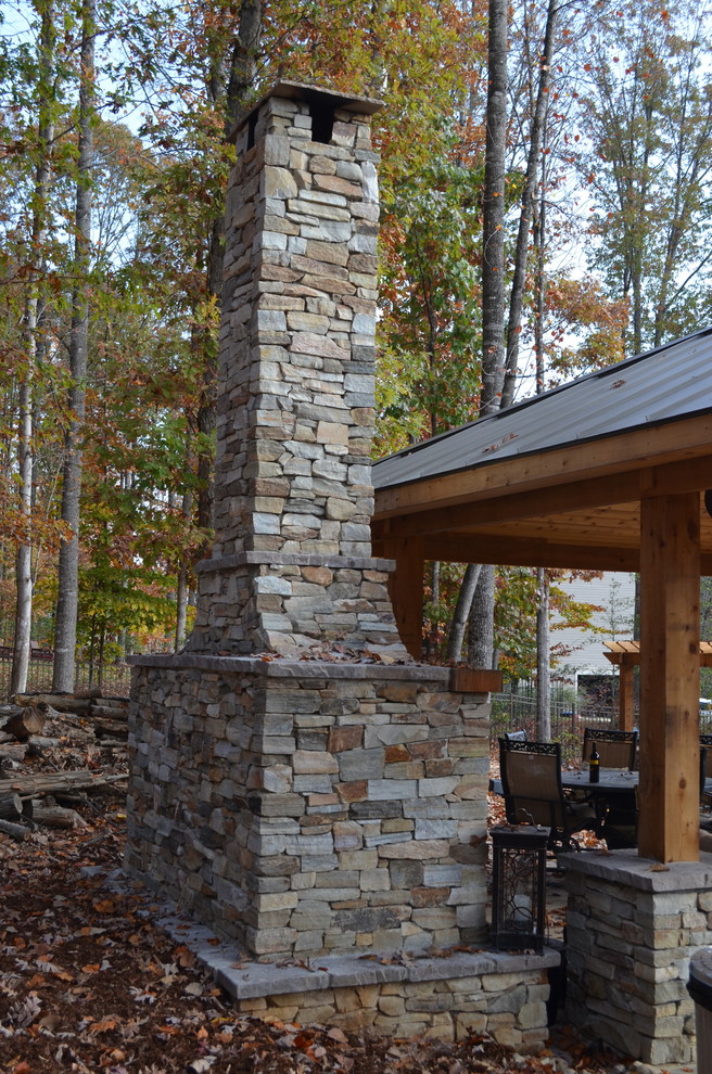 Western Red Cedar Pavilion and Fireplace - Traditional - Pool - DC ...