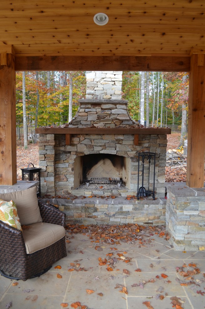 Western Red Cedar Pavilion and Fireplace - Traditional - Pool - DC ...