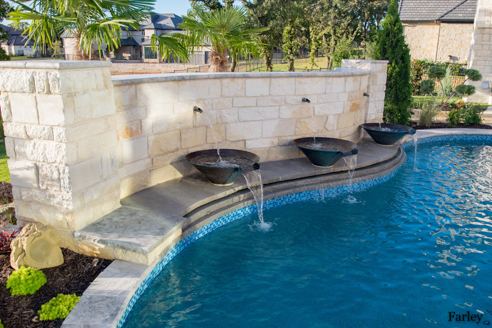 Westlake Pool Project with Water Wall - Contemporary - Pool - Dallas ...