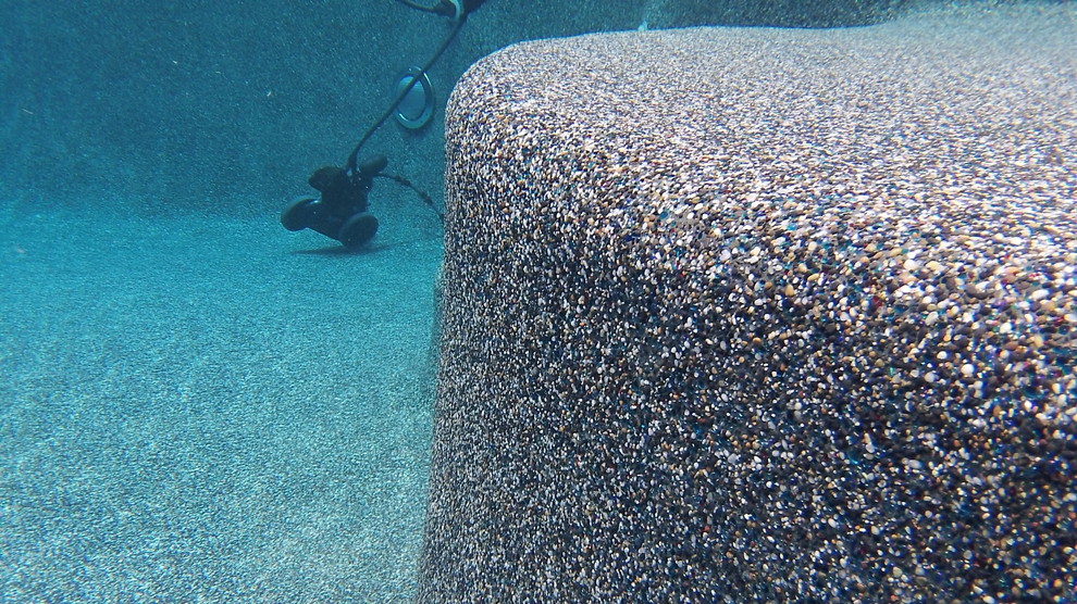 Wet Edge Prism Matrix Deep Blue Sea installed by ASI Pool Plastering in ...