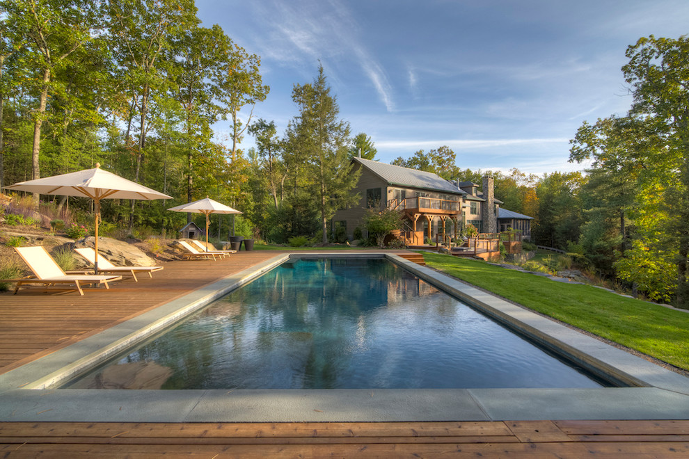 Woodland Swimming Pool Paradise - Rustic - Pool - New York - by Neave ...