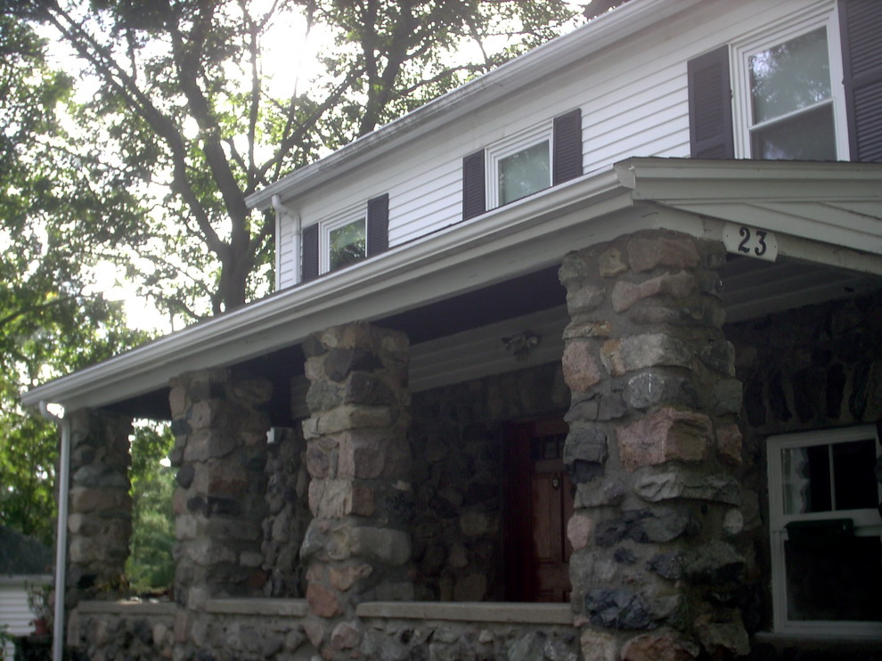 23 Farmcrest Ave, Lexington, MA - Front porch eaves with fascia ...