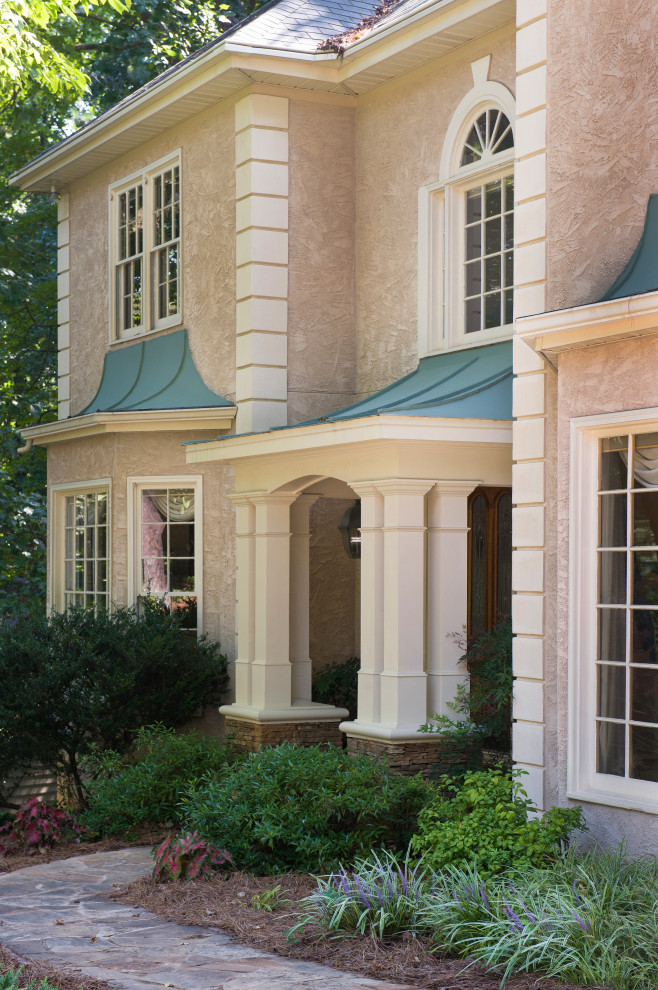 4 column portico on stucco home - Transitional - Porch - Atlanta - by ...