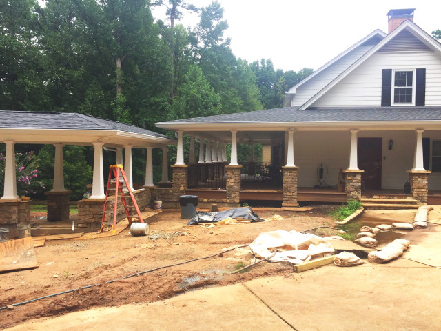 A Major Addition with a Covered Walkway to the Garage - Country ...