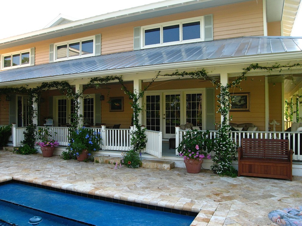 Australian style covered wrap-around porch - Farmhouse - Porch - Miami ...
