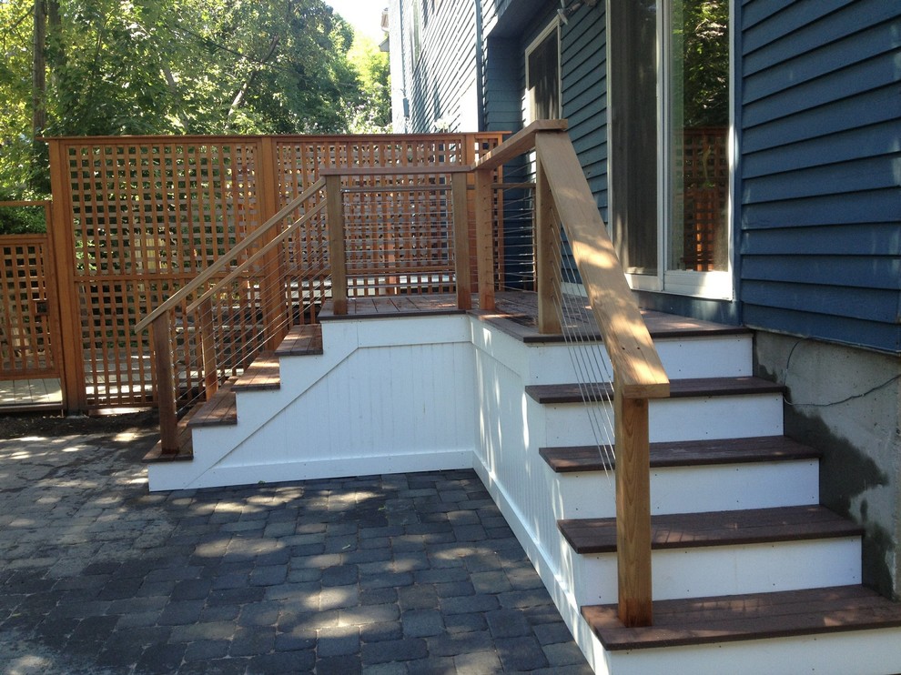Azek deck with cable rail and cedar posts - Traditional - Porch - Boise ...