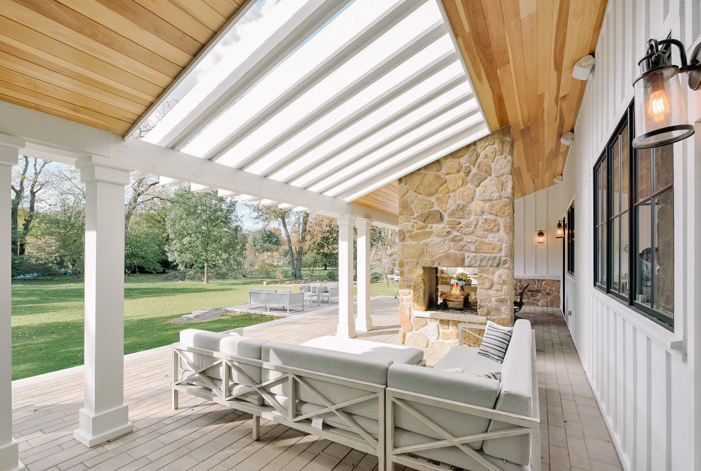 Back covered porch - Farmhouse - Porch - by Widler Architecture | Houzz