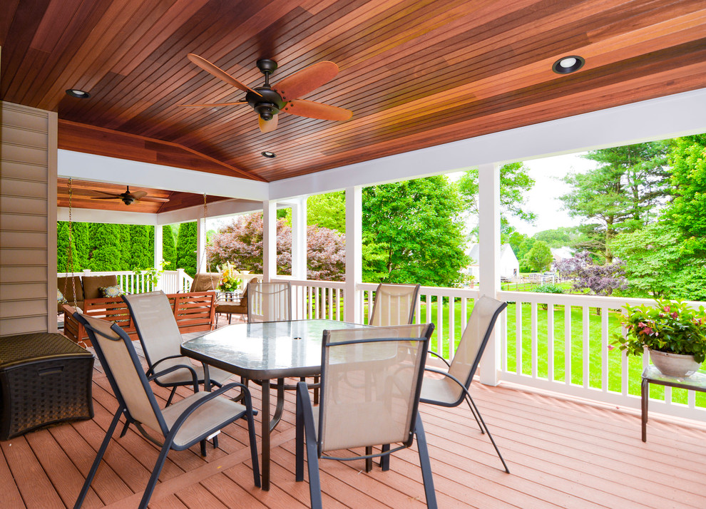 Bel Air, Maryland Covered Porch with Mahogany Ceilings - Traditional ...