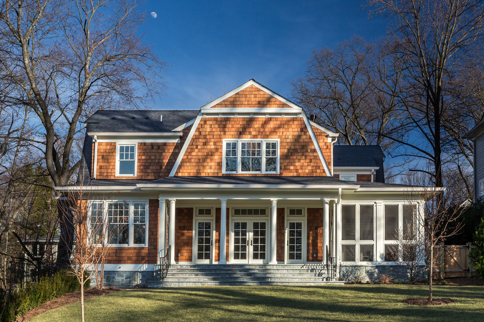 Bethesda Dutch Colonial, rear view - Traditional - Porch - DC Metro ...