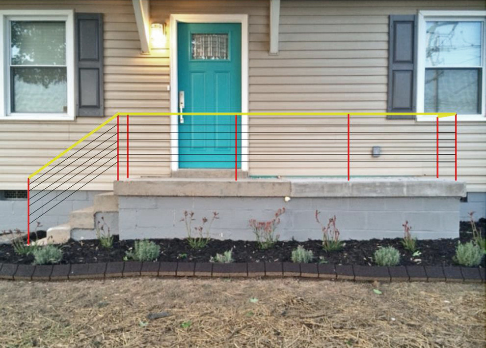 Black Aluminum Porch Railing in Nashville, TN - Traditional - Porch ...