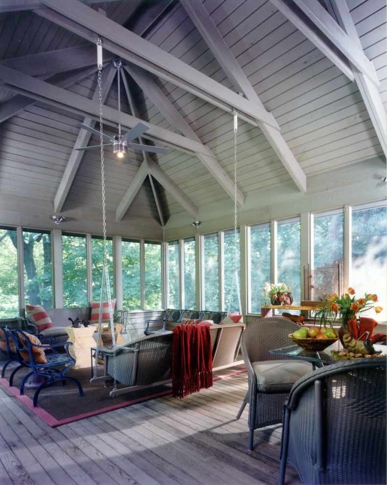 Cantilevered Porch Overlooking Natural Ravine - Traditional - Porch ...