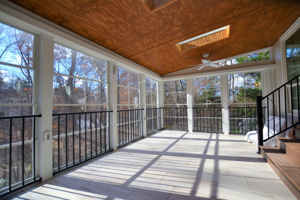 Cary Three-Season Room with Eze-Breeze Windows - Traditional - Porch ...
