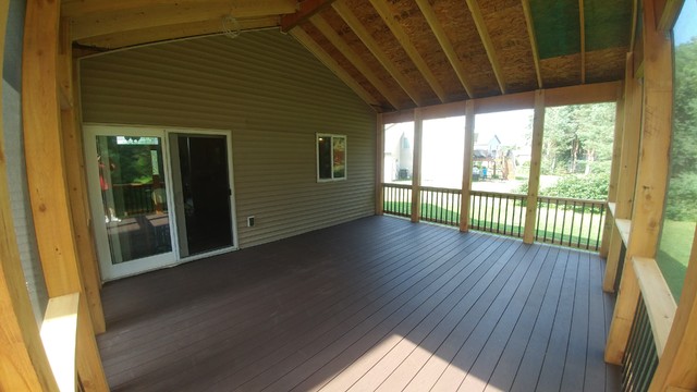 Cedar Screen Porch Addition - American Craftsman - Veranda ...