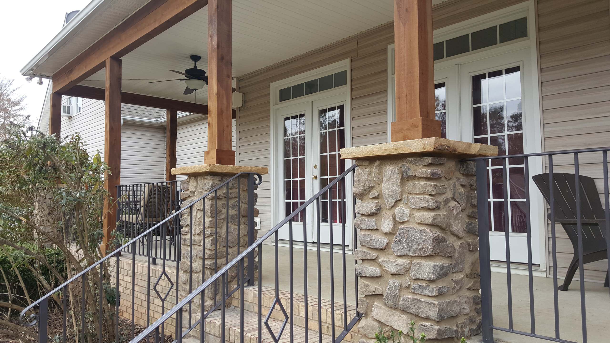 Craftsman Front Porch Columns Cedar Craftsman Shingle Style — Young