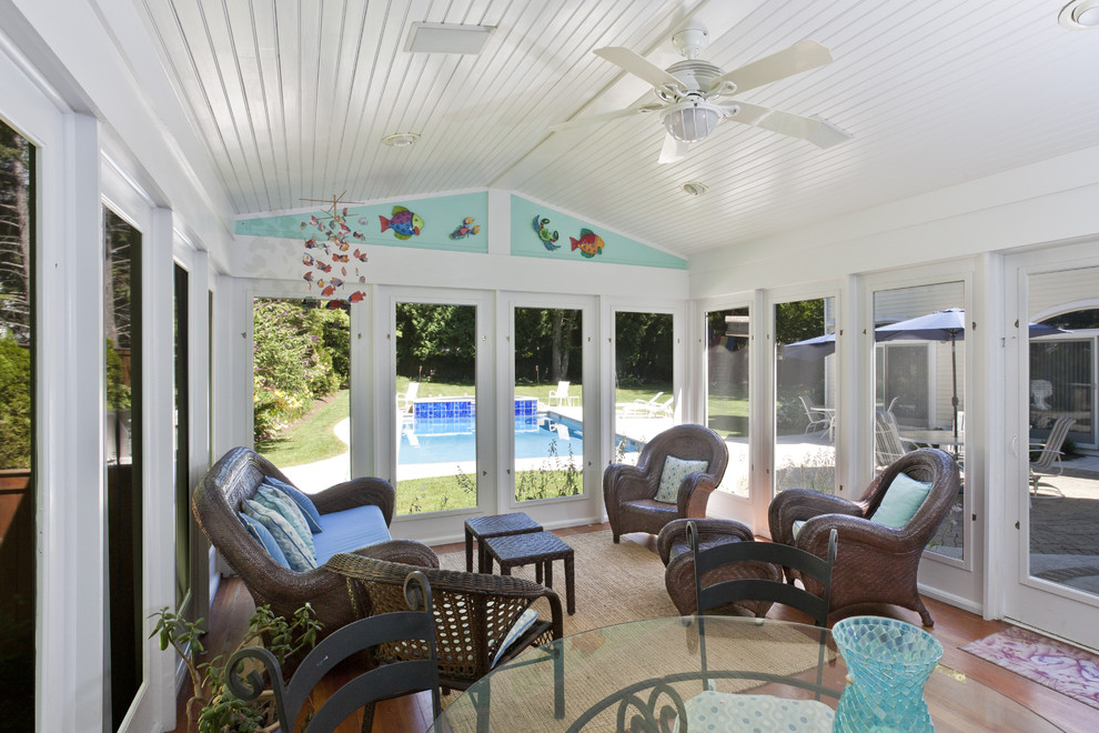 Coastal Summer Porch in Westport, CT - Tropical - Porch - New York - by ...