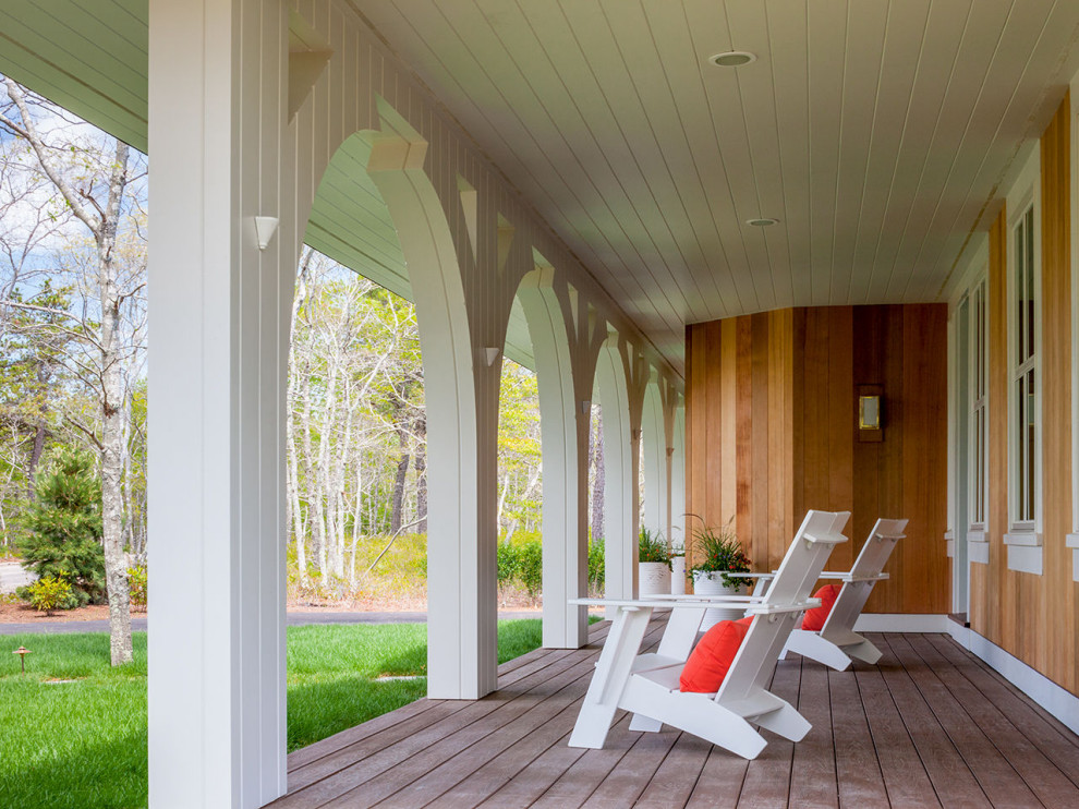 Contemporary Flat White Wood Porch Columns - Boston Magazine Design ...
