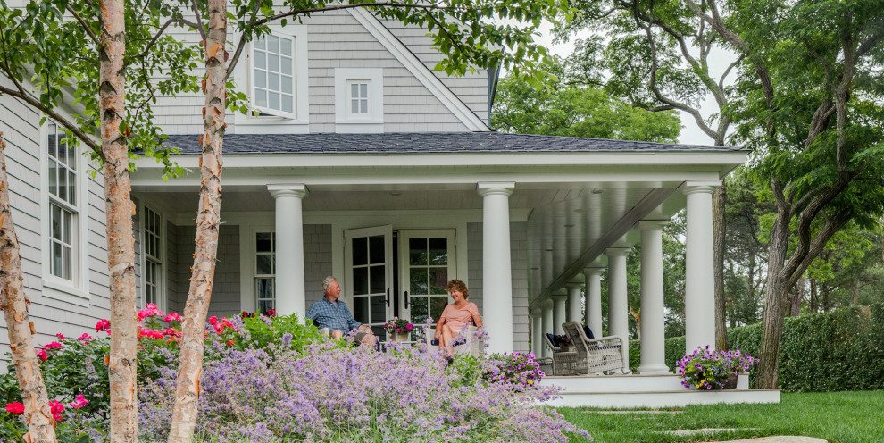 Covered Cottage Porch - Cotchpinicut Cape - Cape Cod, MA - Custom Home ...